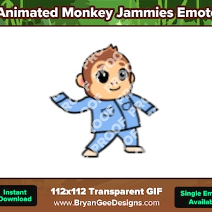 Animated Monkey Jammies Dancing Emote for Twitch, Animated Twitch Emote ...