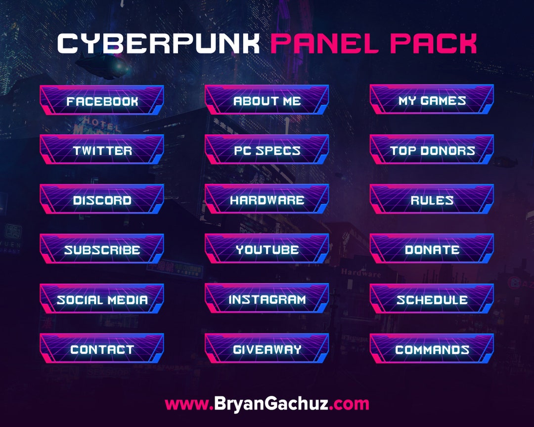 Cyberpunk Streamer Panels for Twitch, Discord or Youtube - Etsy