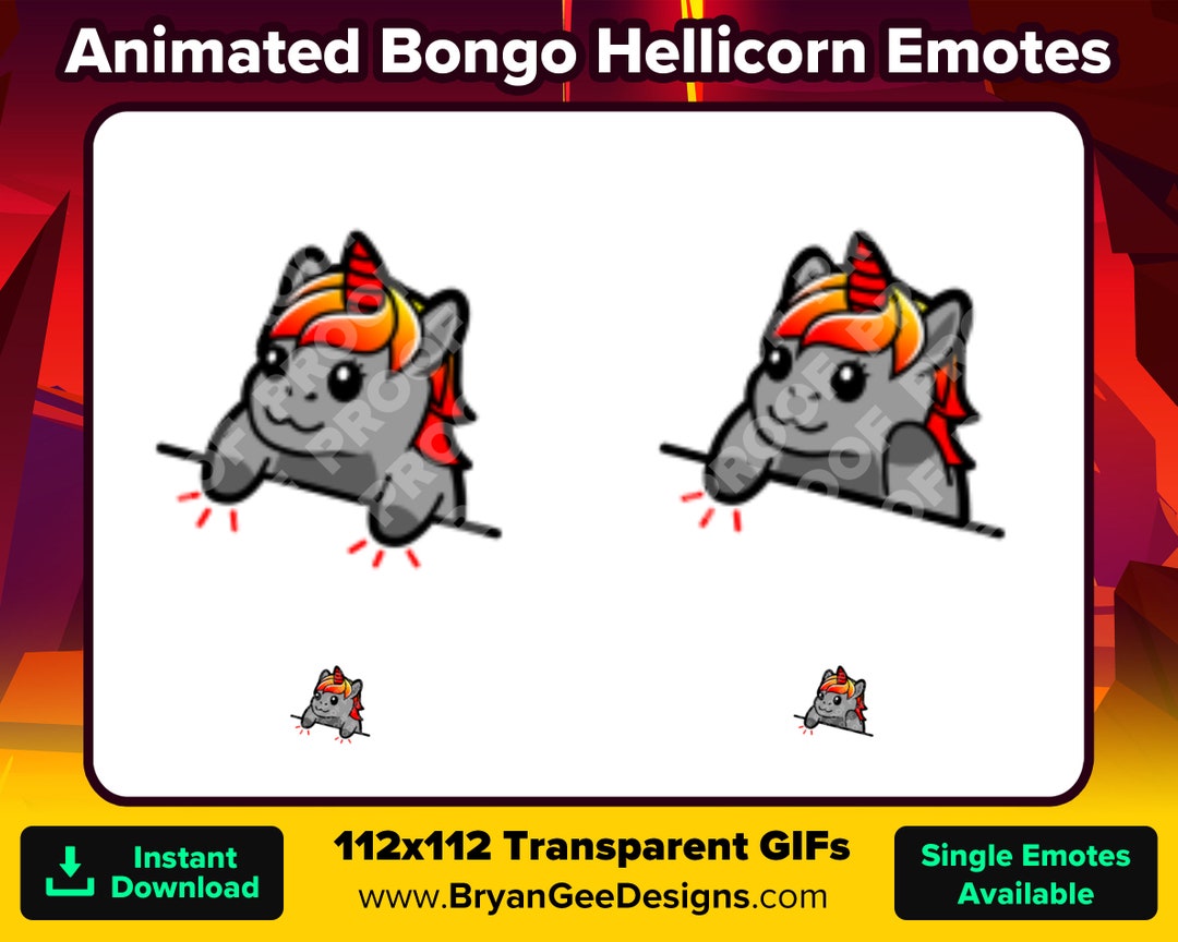 Animated Bongo Hellicorn Emotes for Twitch or Discord - Etsy