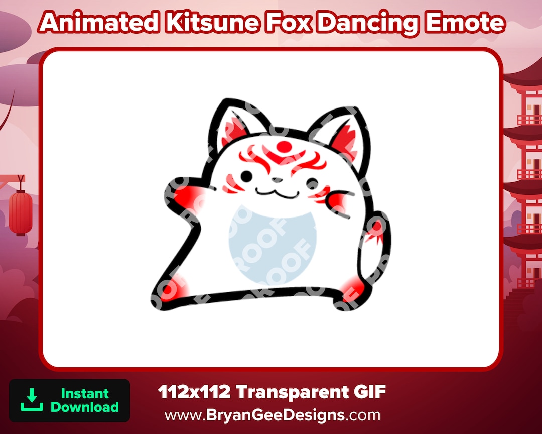 Animated Kitsune Fox Dancing Emote for Twitch or Discord, Kitsune Fox ...
