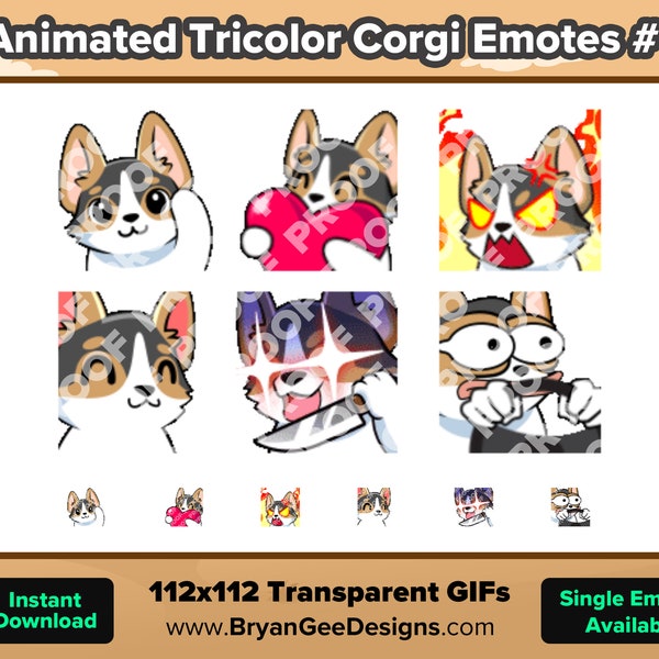 Corgi Merle Twitch Emotes - Etsy
