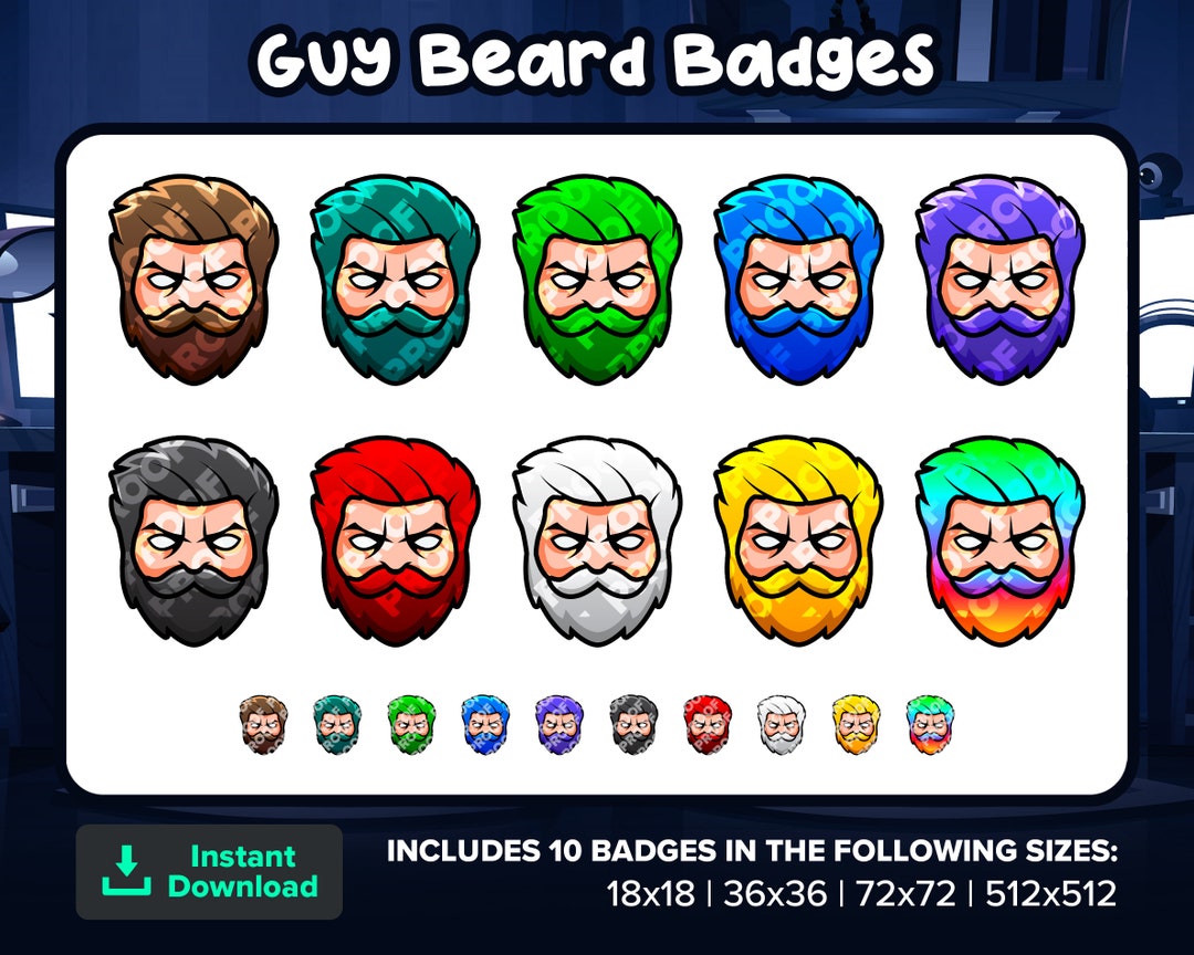 Guy Beard Twitch Badges Bit Badges Channel Points Discord Badges ...