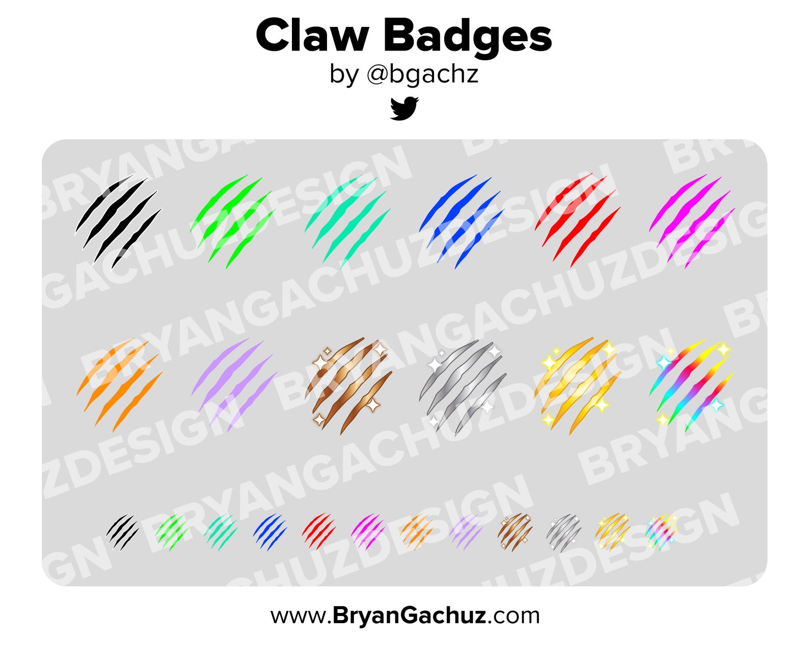 Claw Twitch Badges Bit Badges Channel Points Discord Badges - Etsy