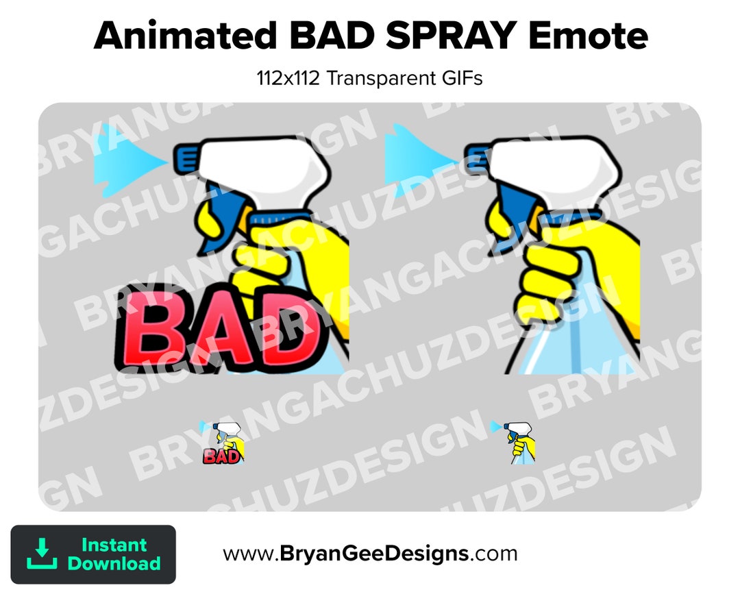 Animated Bad Spray / Spray Bottle Emote for Twitch, Discord or Youtube ...