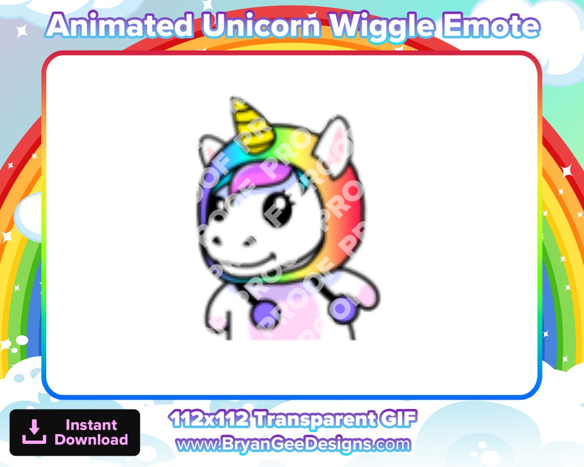 Animated Unicorn Wiggle Emote for Twitch or Discord - Etsy