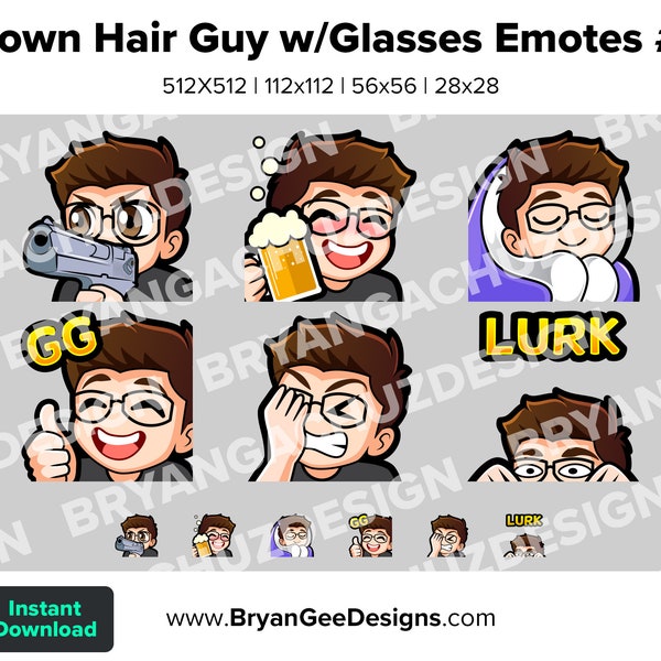 Twitch Emotes Male Brown Hair - Etsy