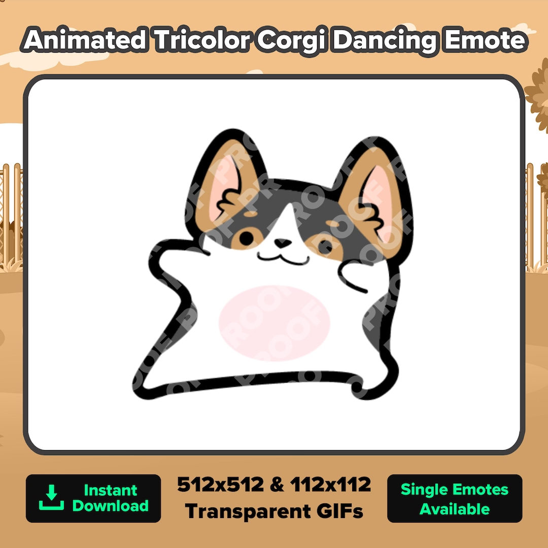 Animated Tricolor Corgi Dancing Emote for Twitch or Discord, Cat Dance ...