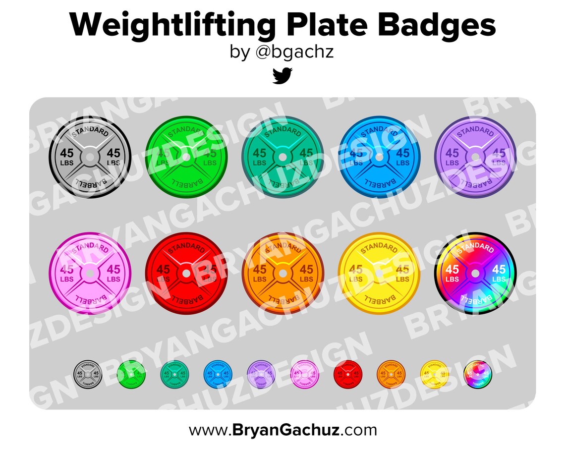 Weightlifting Plate Twitch Badges Bit Badges Channel Points Discord ...