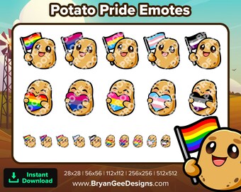 Twitch Emote / Cute Potato Emotes Pack 4 buffering Comfy - Etsy
