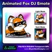 Animated Fox DJ Emote for Twitch, Discord, Kick, Rumble for Streaming ...