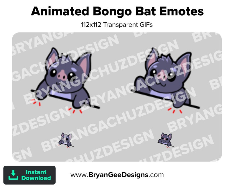 Animated Bongo Bat Emotes for Twitch or Discord - Etsy Israel