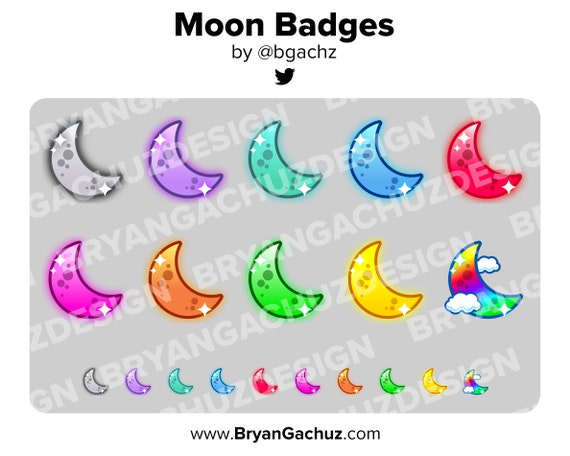 Moon Twitch Badges Bit Badges Channel Points Discord Badges - Etsy