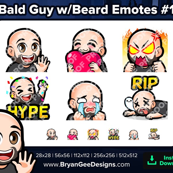 Chibi Bald Man - Etsy