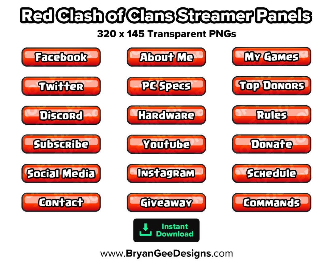 Red Twitch Panels for Streaming, Youtube Panels, Kick Panels, Rumble ...