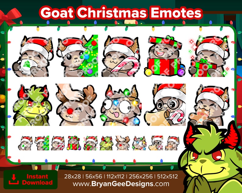 Goat Christmas Twitch Emotes for Streaming Youtube Emotes - Etsy