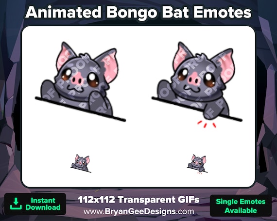 Animated Bongo Bat Emotes for Twitch - Etsy Finland