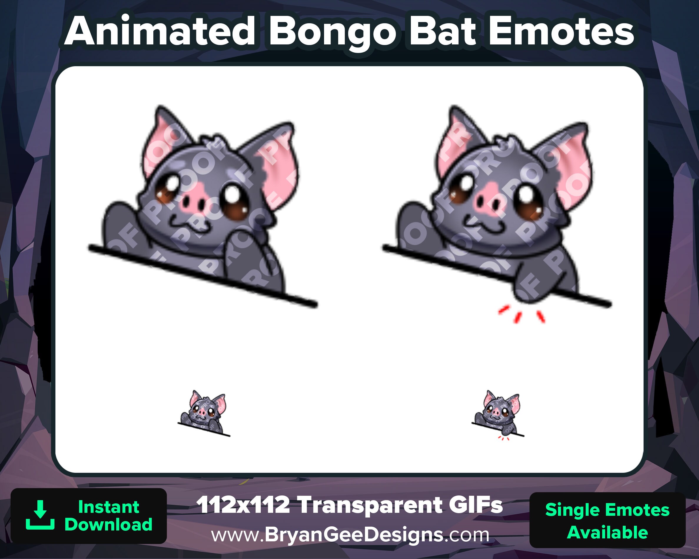 Animated Bongo Bat Emotes for Twitch - Etsy UK