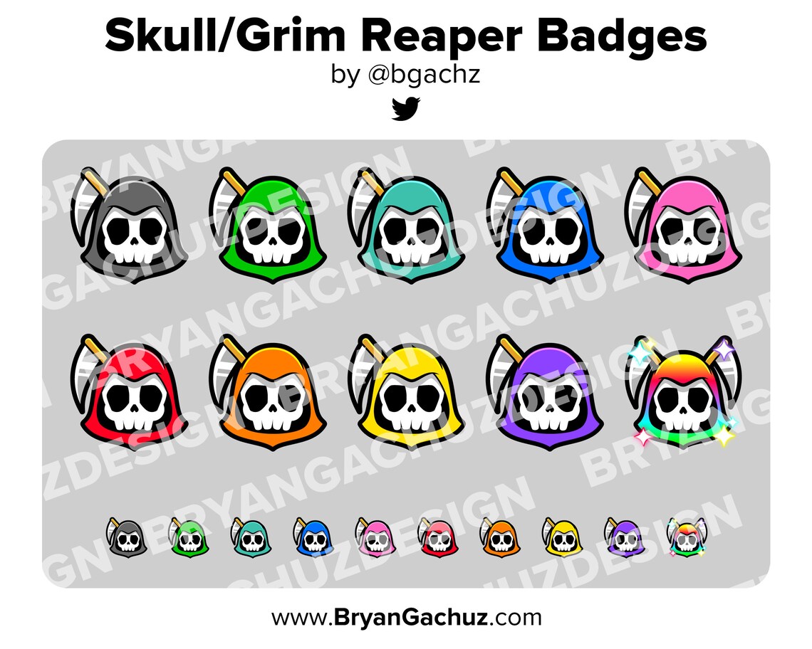 Grim Reaper Twitch Badges Bit Badges Channel Points Discord - Etsy