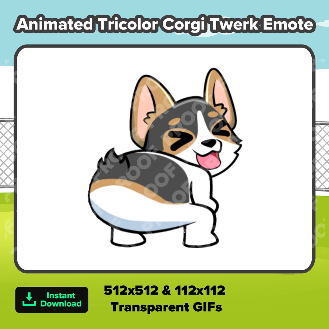 Animated Tricolor Corgi Twerk Emote for Twitch, Discord, Kick, Rumble ...