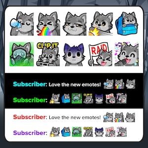 Wolf Twitch Emotes MEGA Bundle for Streaming, Youtube Emotes, Discord ...