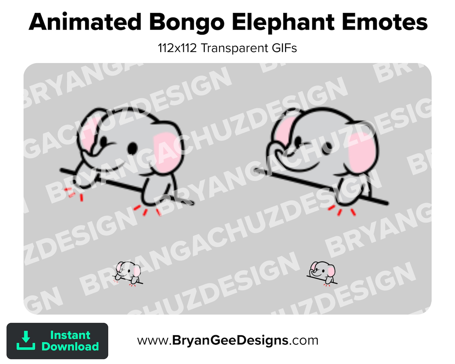 Animated Bongo Elephant Emote for Twitch or Discord - Etsy