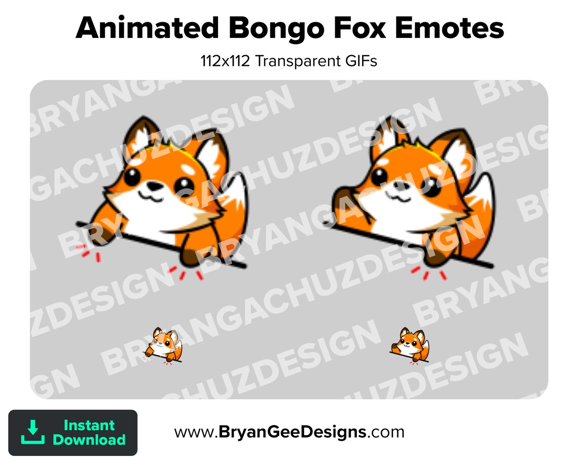 Animated Bongo Fox Emotes for Twitch or Discord - Etsy