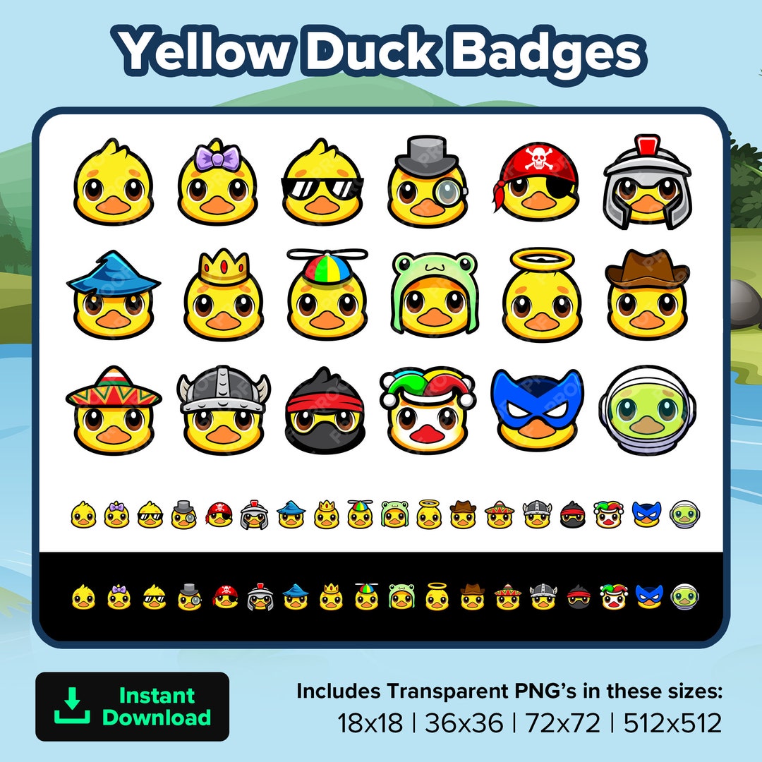 Yellow Duck Twitch Badges Bit Badges Channel Points Discord Badges ...