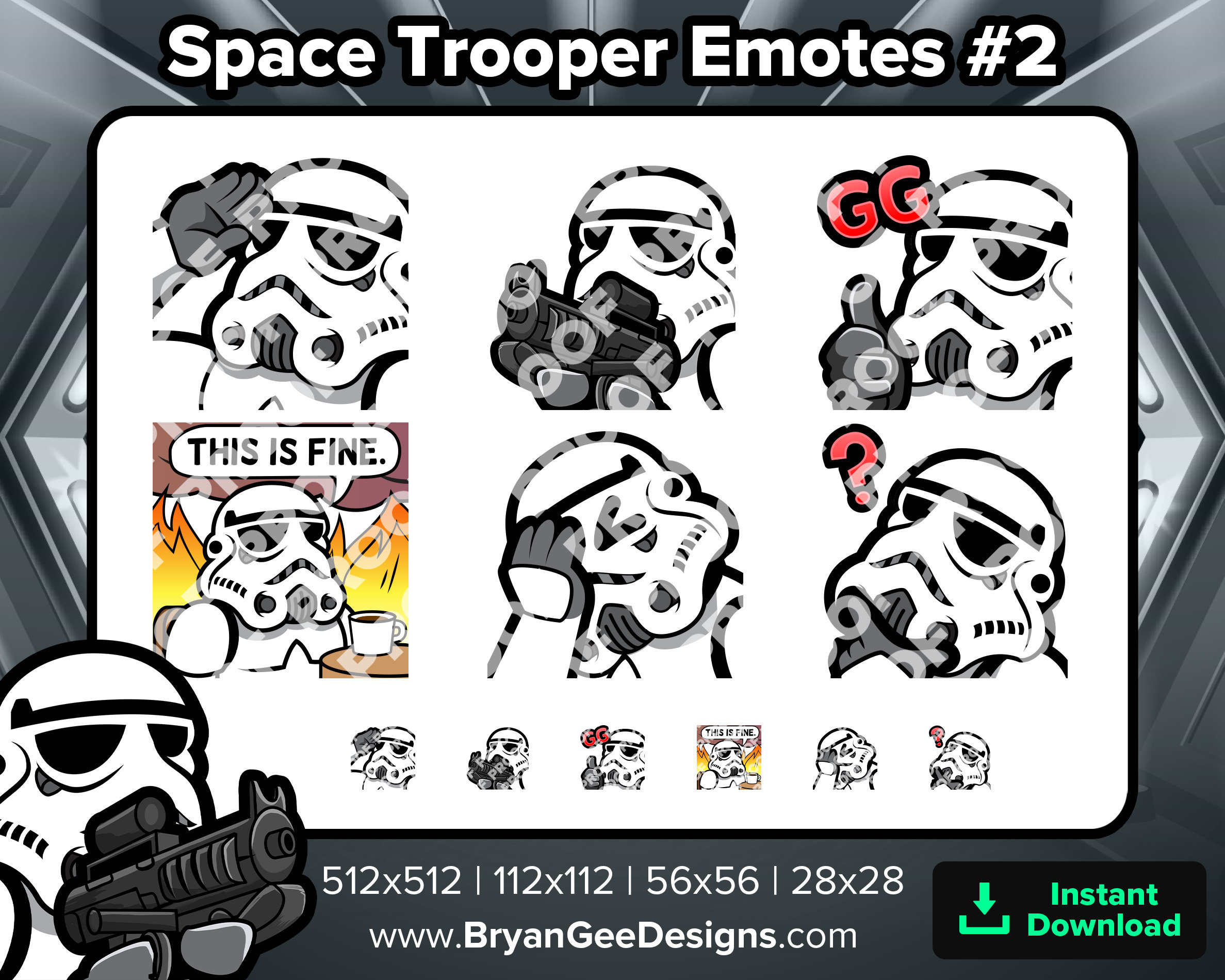 Space Soldier Trooper Twitch Emotes Salute Blaster GG This is - Etsy