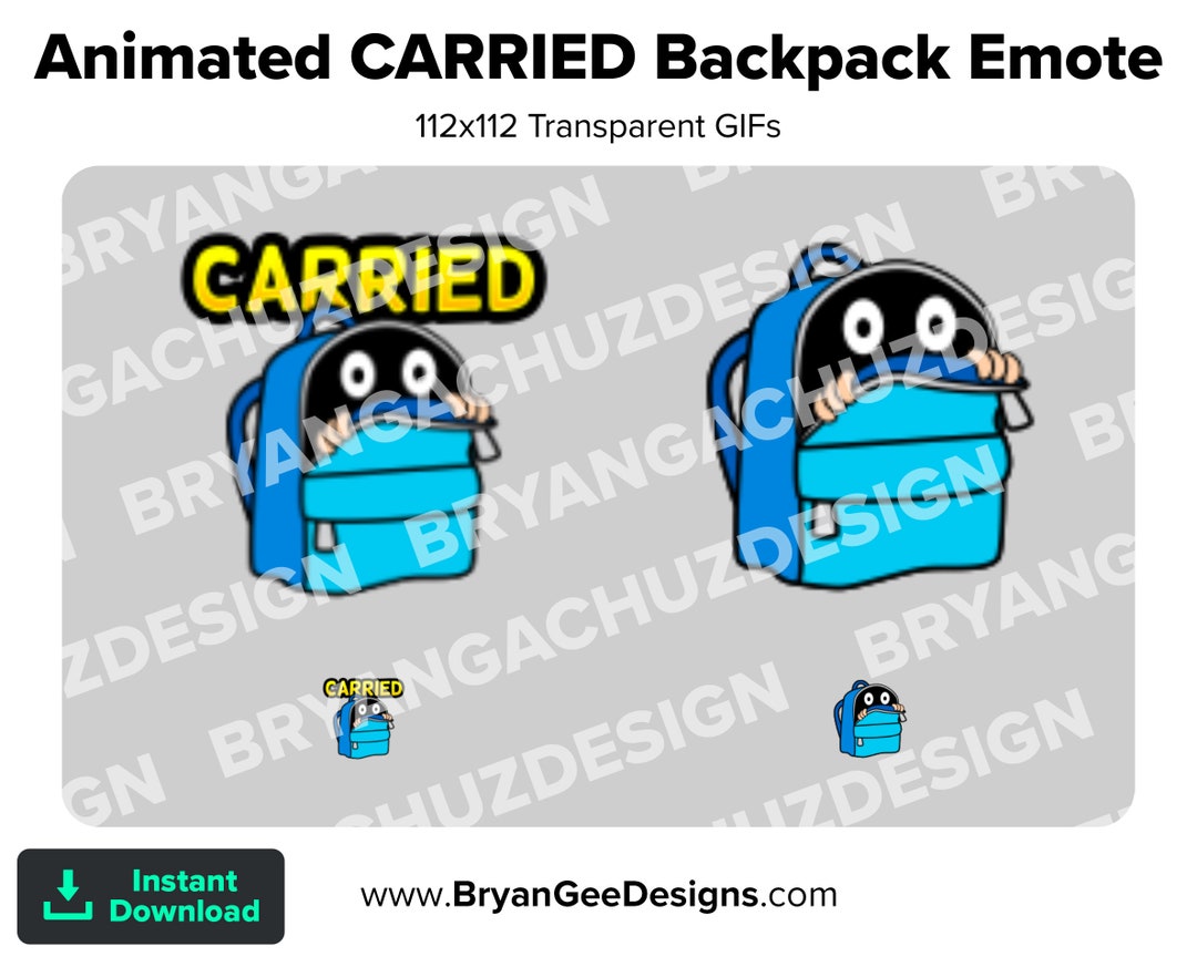 Animated + Static CARRIED Backpack Emotes for Twitch, Discord or ...