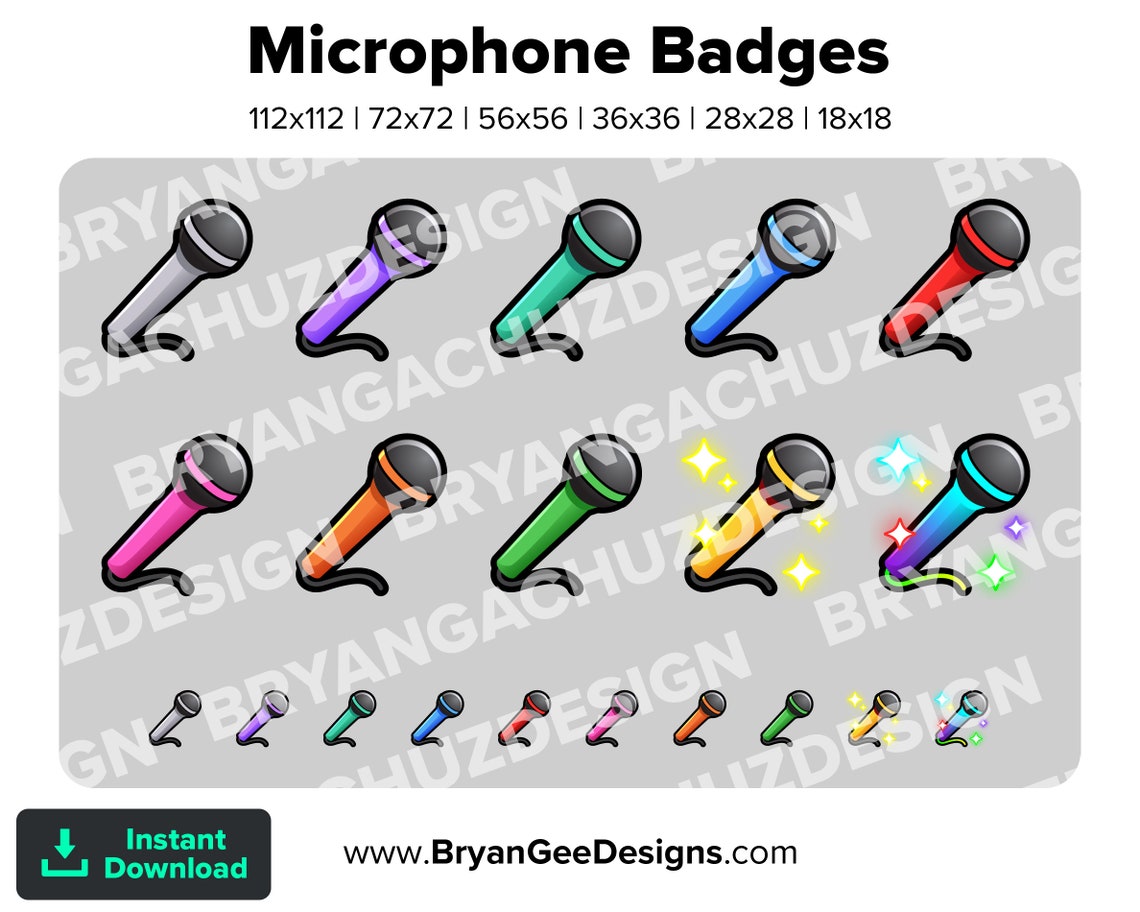 Microphone Twitch Badges Bit Badges Channel Points Discord - Etsy