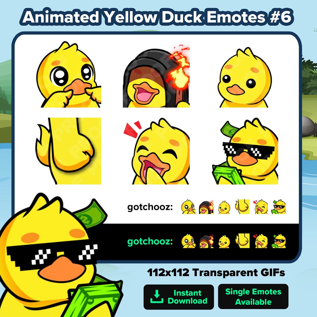 Animated Yellow Duck Emotes Pack #6 | Shy, Cult, Big Brain, Rage Fist ...
