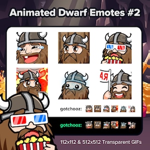 Animated Dwarf Twitch Emotes KEKW Leave Popcorn This is Fine Big Brain ...
