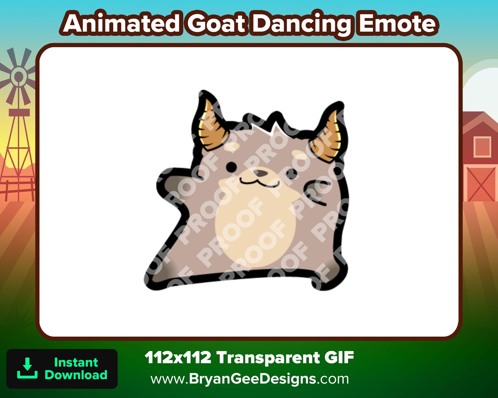 Animated Goat Dancing Emote for Twitch or Discord, Goat Dance Emote ...
