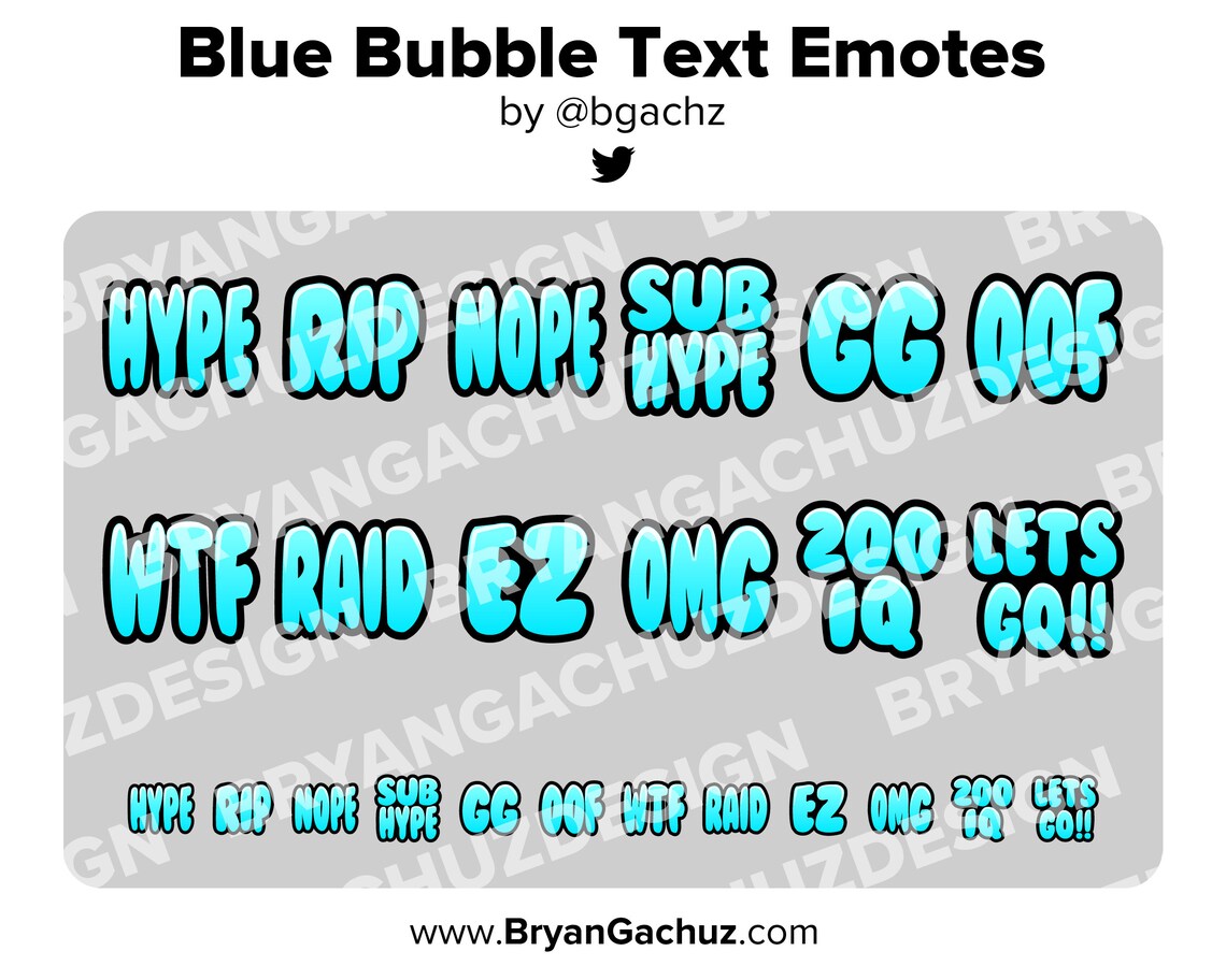 Blue Bubble Text Emotes for Twitch Discord or Youtube - Etsy