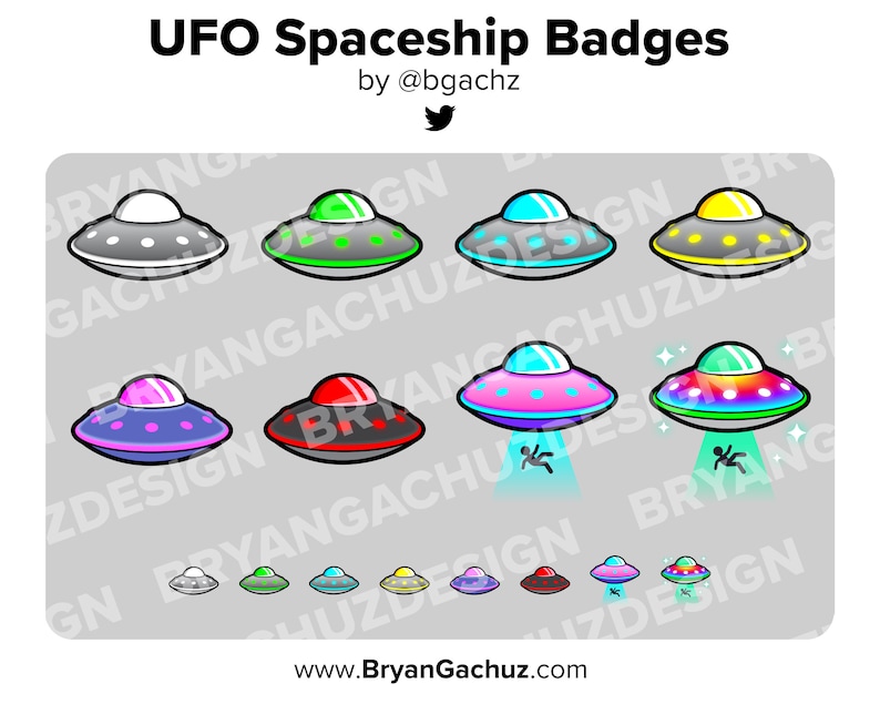 UFO Twitch Badges Bit Badges Channel Points Discord Badges - Etsy