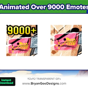 Animated Power Level Over 9000 Twitch Emotes for Streaming - Etsy