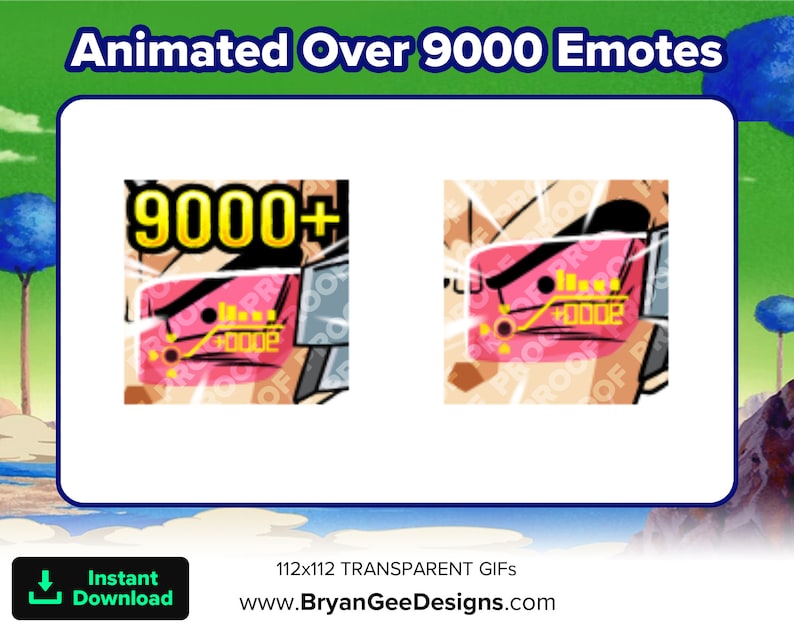 Animated Power Level Over 9000 Twitch Emotes for Streaming - Etsy
