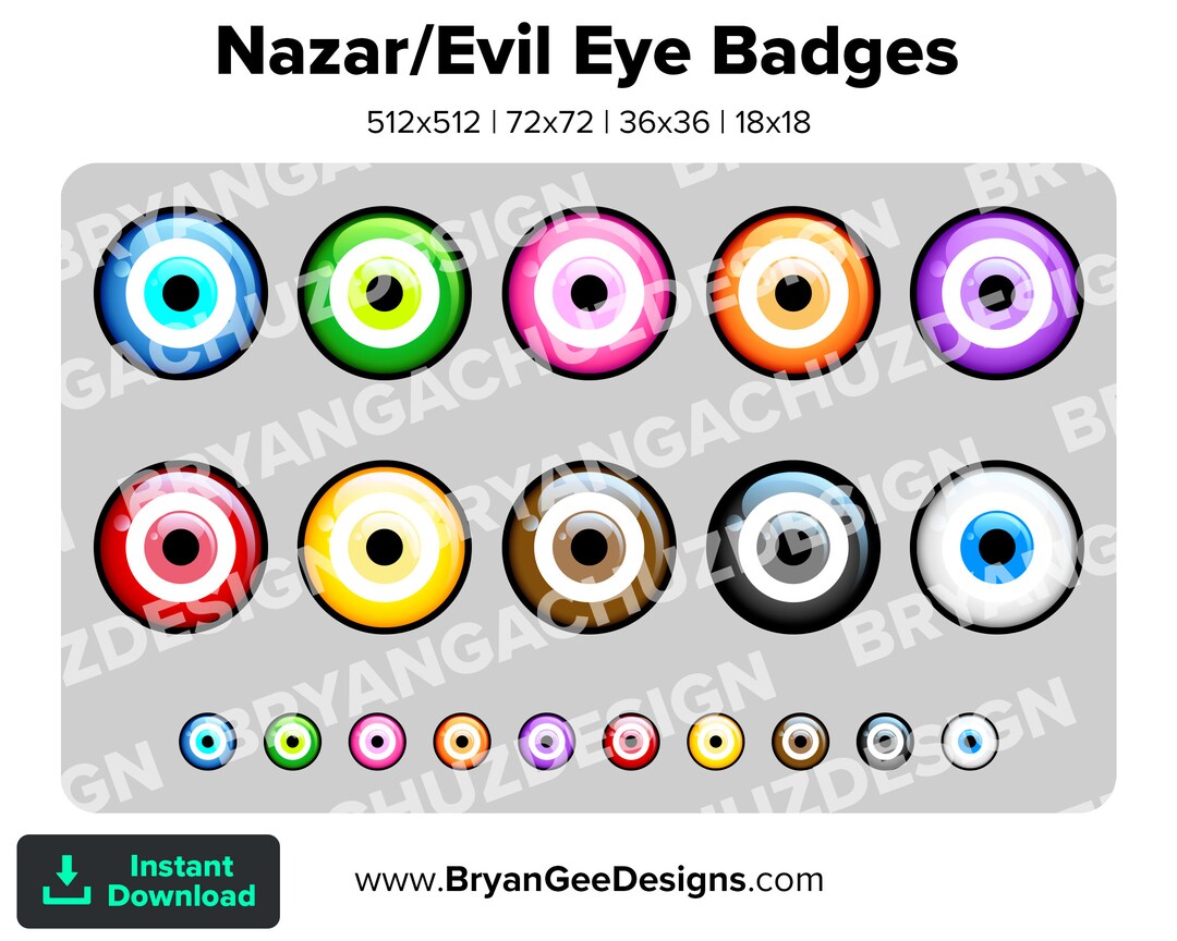 Nazar Evil Eye Twitch Badges Bit Badges Channel Points Discord Badges ...