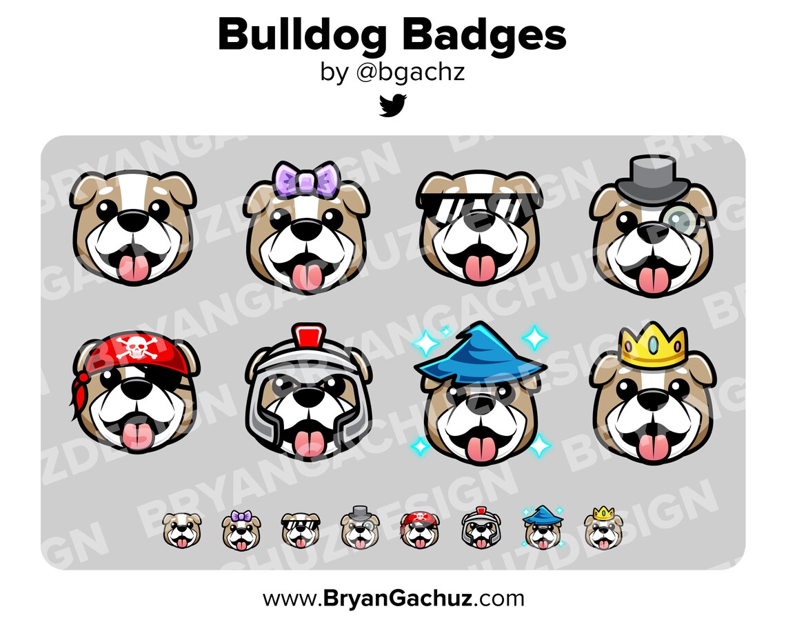 Bulldog Twitch Badges Bit Badges Channel Points Discord Badges Youtube ...