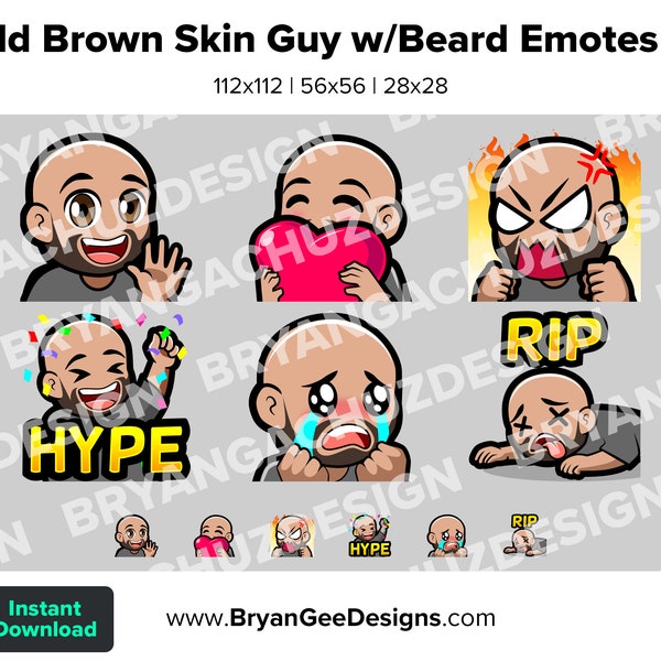 Twitch Emotes Bald With Beard - Etsy