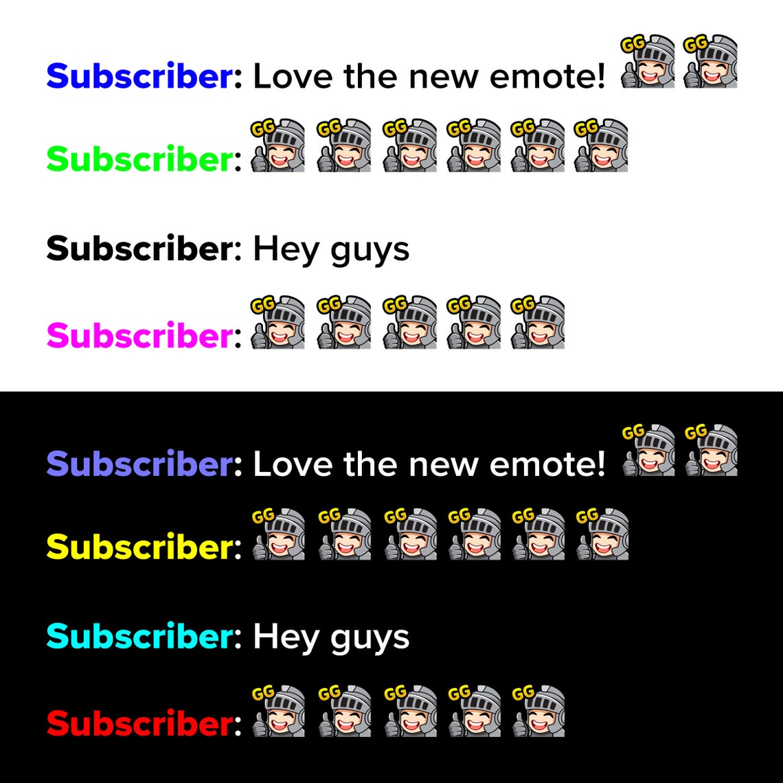 Knight Twitch Emotes Sword Cheers Cozy GG Facepalm LURK for Streaming ...