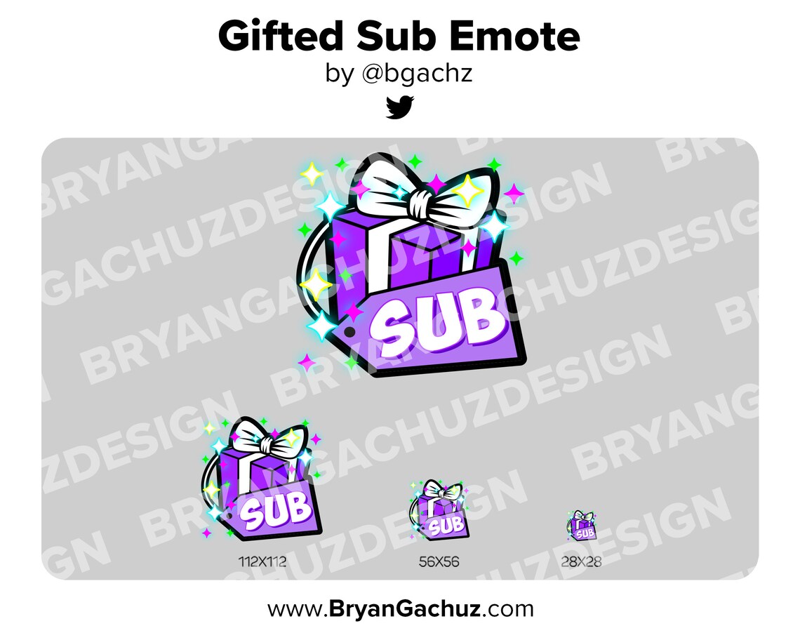 Gifted Sub Subscriber Emote for Twitch - Etsy