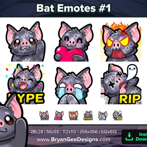 24x Twitch Emotes / Bat - Etsy