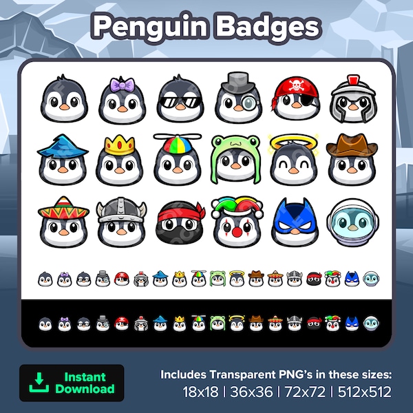 Twitch Penguin Badge - Etsy