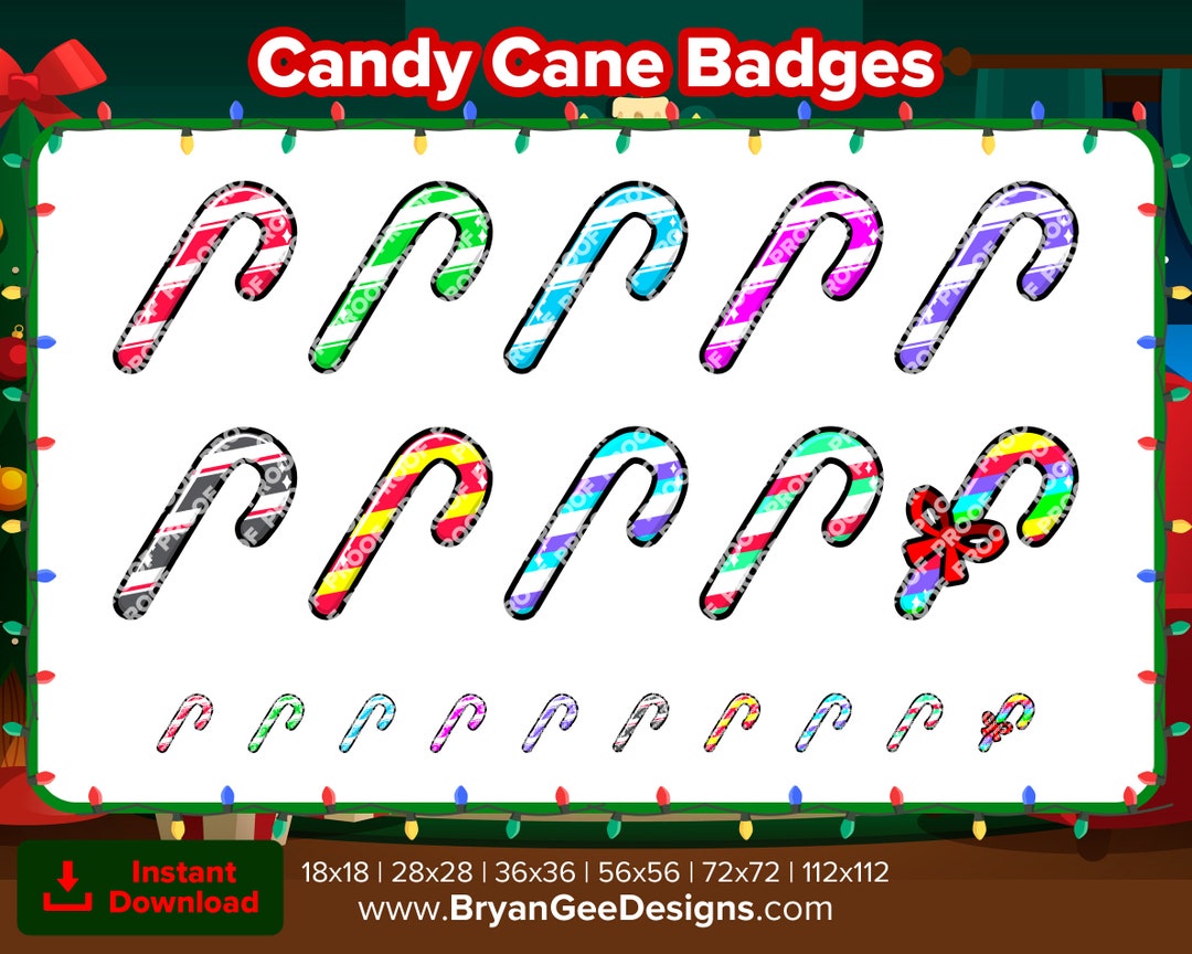 Candy Cane Twitch Badges Bit Badges Channel Points Discord Badges ...