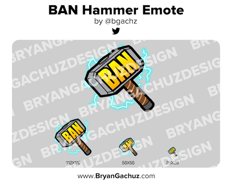 BAN Hammer Emote for Twitch Discord or Youtube - Etsy