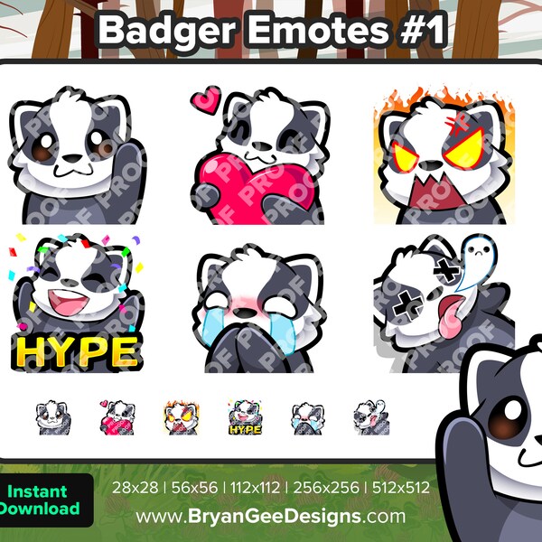 Badger Emotes - Etsy