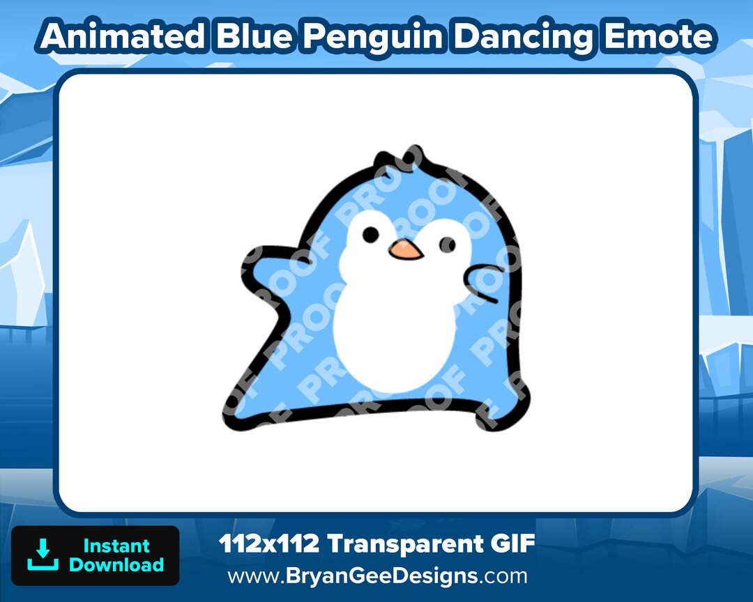 Animated Blue Penguin Dancing Emote for Twitch or Discord, Blue Penguin ...