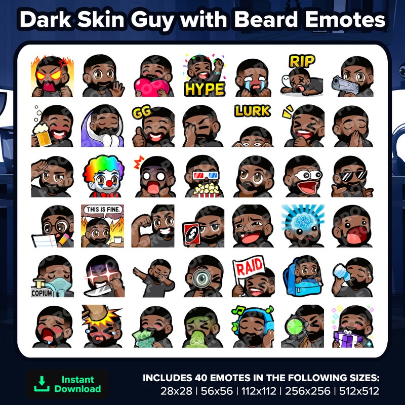 Twitch Emote Black Skin - Etsy