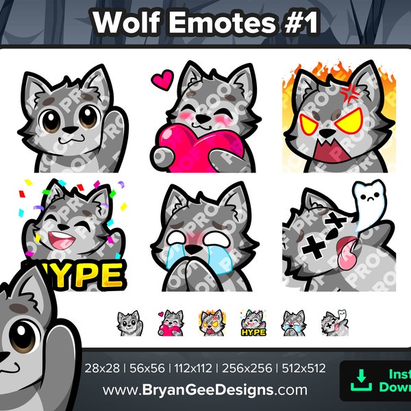 Wolf Emotes Kick - Etsy